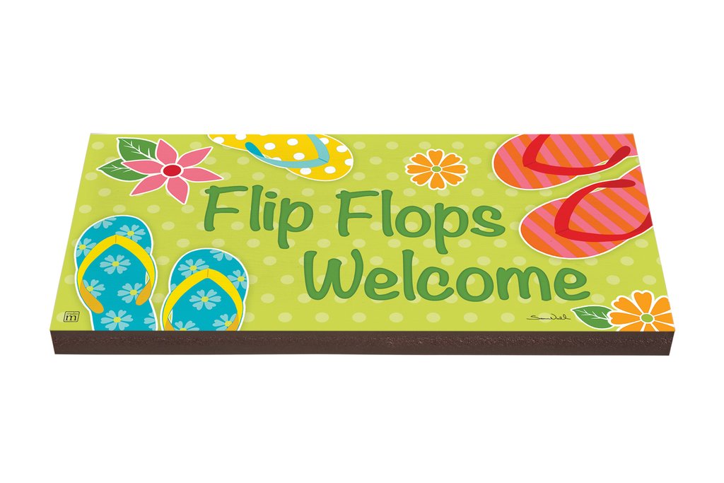 Flip Flops Welcome Art Paver Garden Step | Coral & Calypso