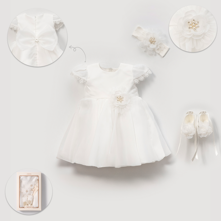 Christening Ivory 3 Piece Set – Coral & Calypso