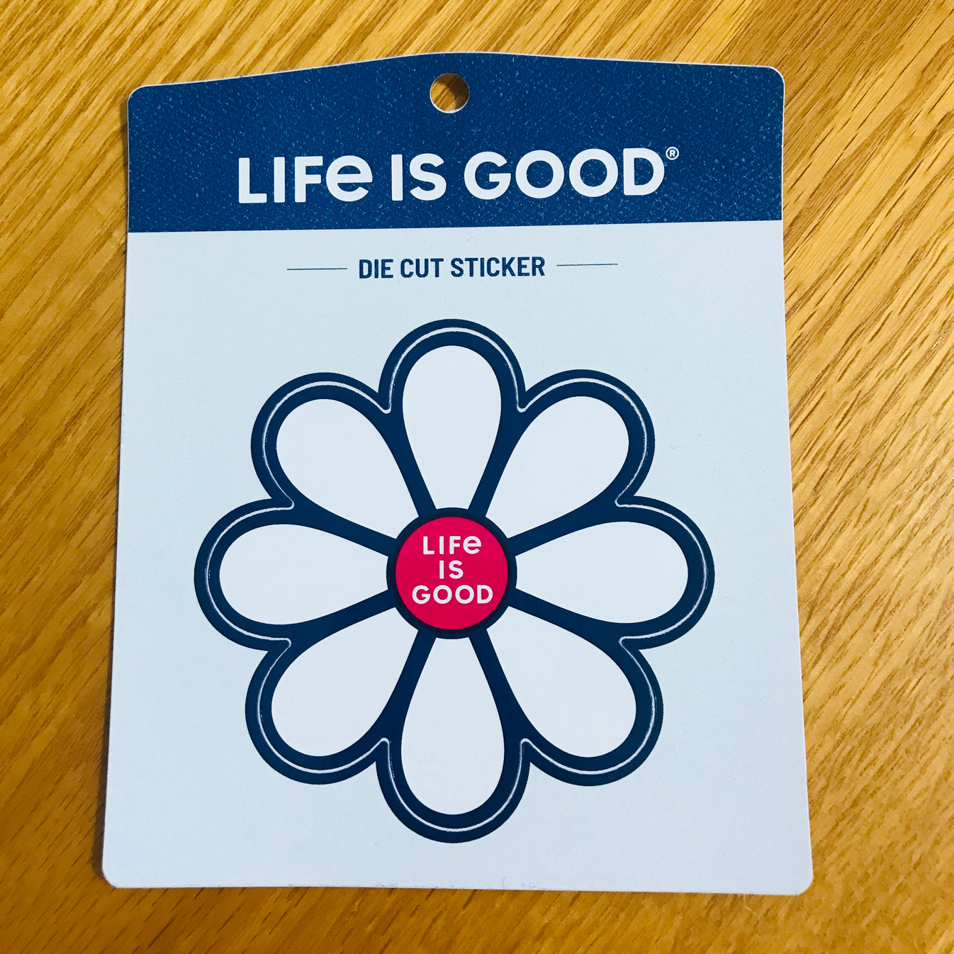 Life Is Good® Simple Daisy Die Cut Sticker | Coral & Calypso