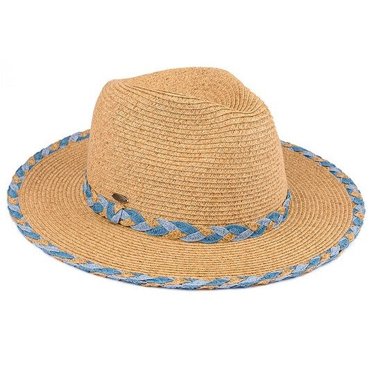 Braided Sun Hat – Coral & Calypso