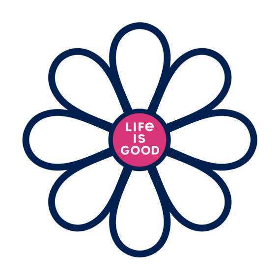 Life Is Good® Simple Daisy Die Cut Sticker | Coral & Calypso