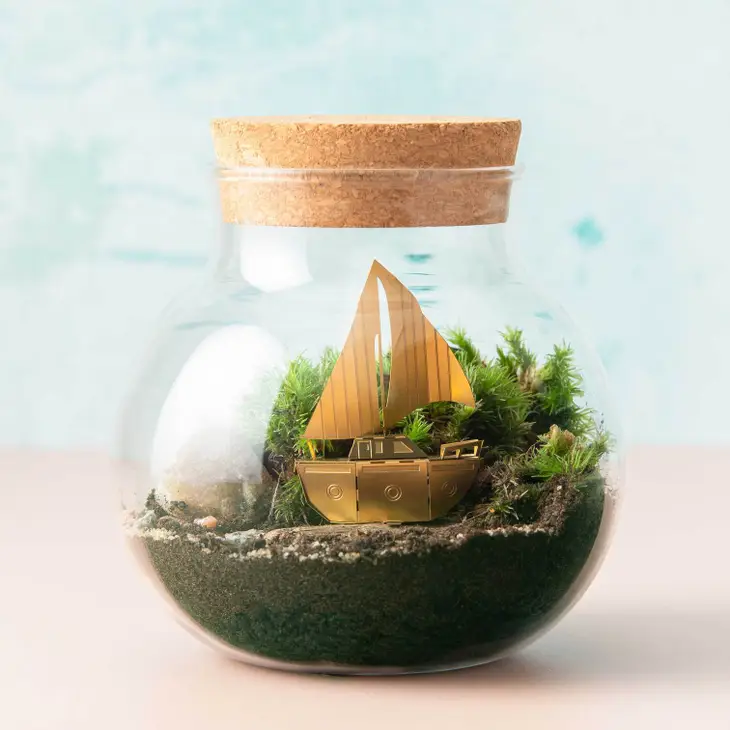 Mini Model Boat - Terrarium Decor DIY Kit | Coral & Calypso