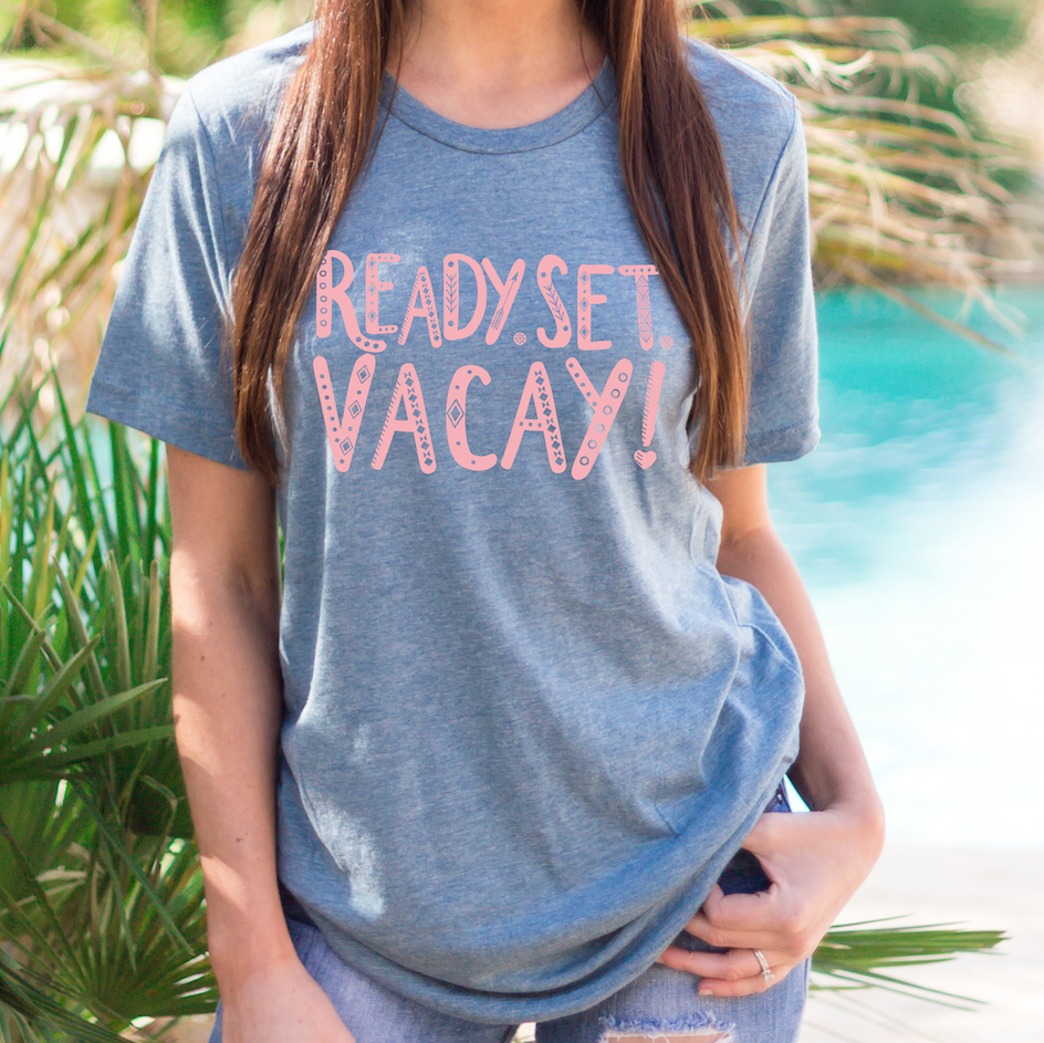 Ready, Set, Vacay Crew Tee | Coral & Calypso